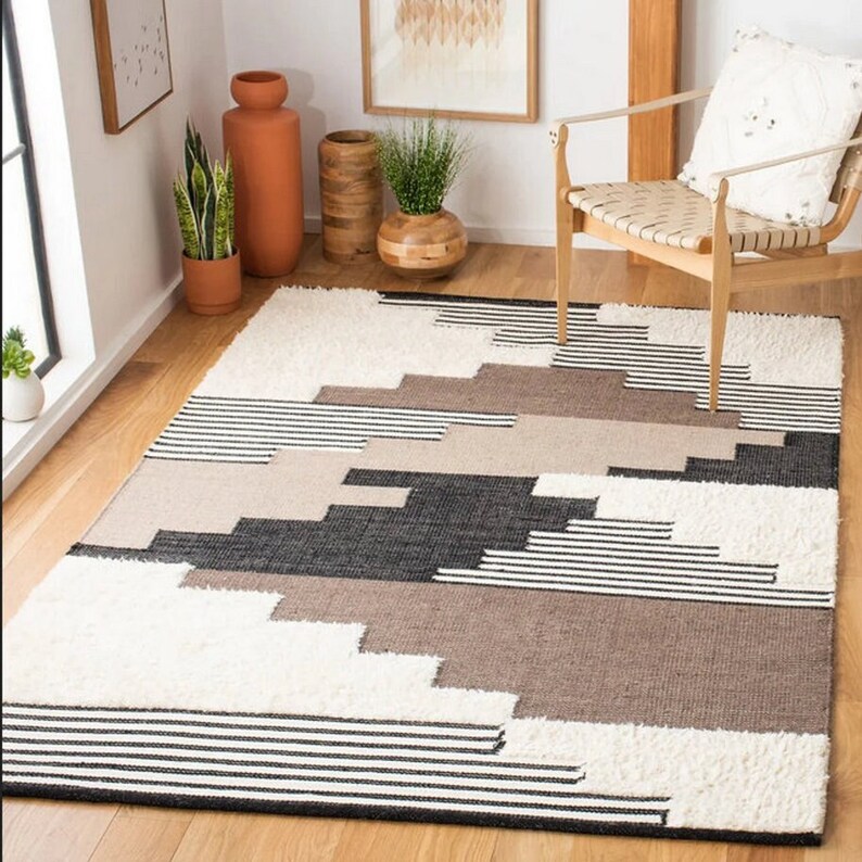 Handwoven Wool Rug, Large Area Rug, Custom Size Rugs, Beni Ourain Rug ...