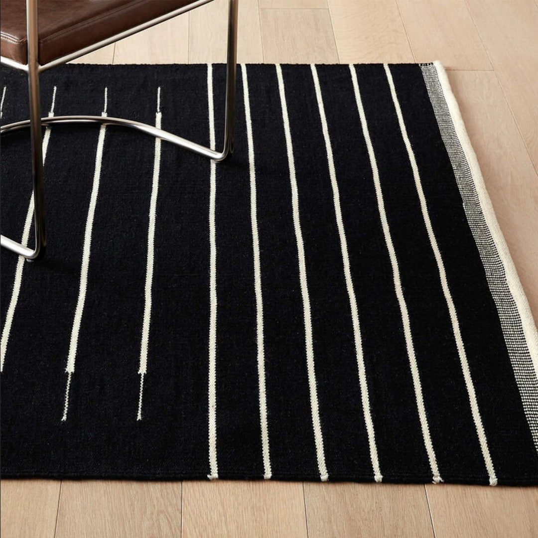 Handwoven Stripes Design Cotton Rug, Large Area Rugs, Custom Size Rug ...