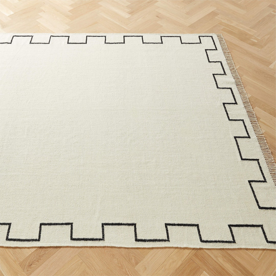 Modern Handwoven Cotton Rug for Home Decor, White Rug for Living Room ...