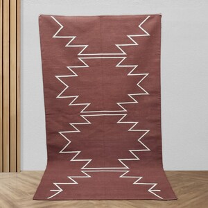 Earthy Eco Friendly Bohemian Rug, Handwoven Cotton Rugs, Red Gradient ...