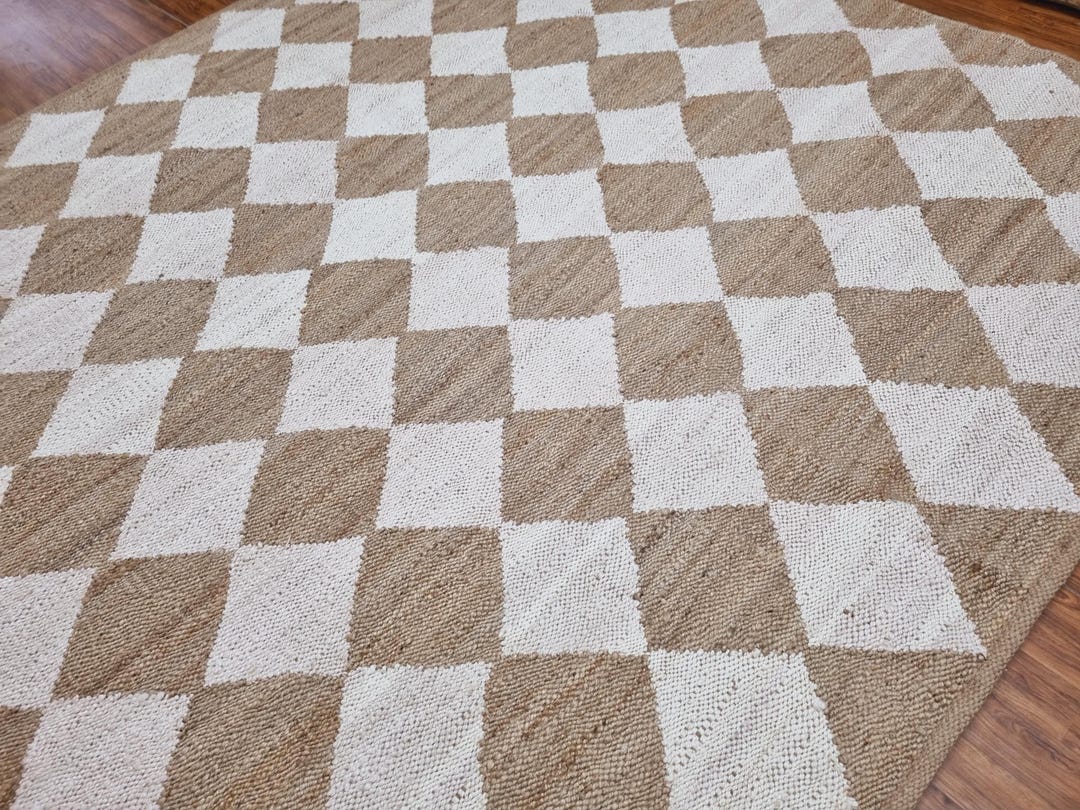 Handloom Jute Rug, Natural White Jute Rug, Eco Friendly Jute Rug ...