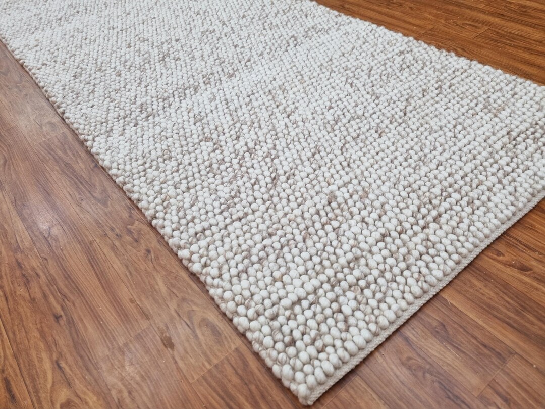 Handwoven Wool Rug Runner, Natural Wool Runner Rug, Entryway, Hallway ...