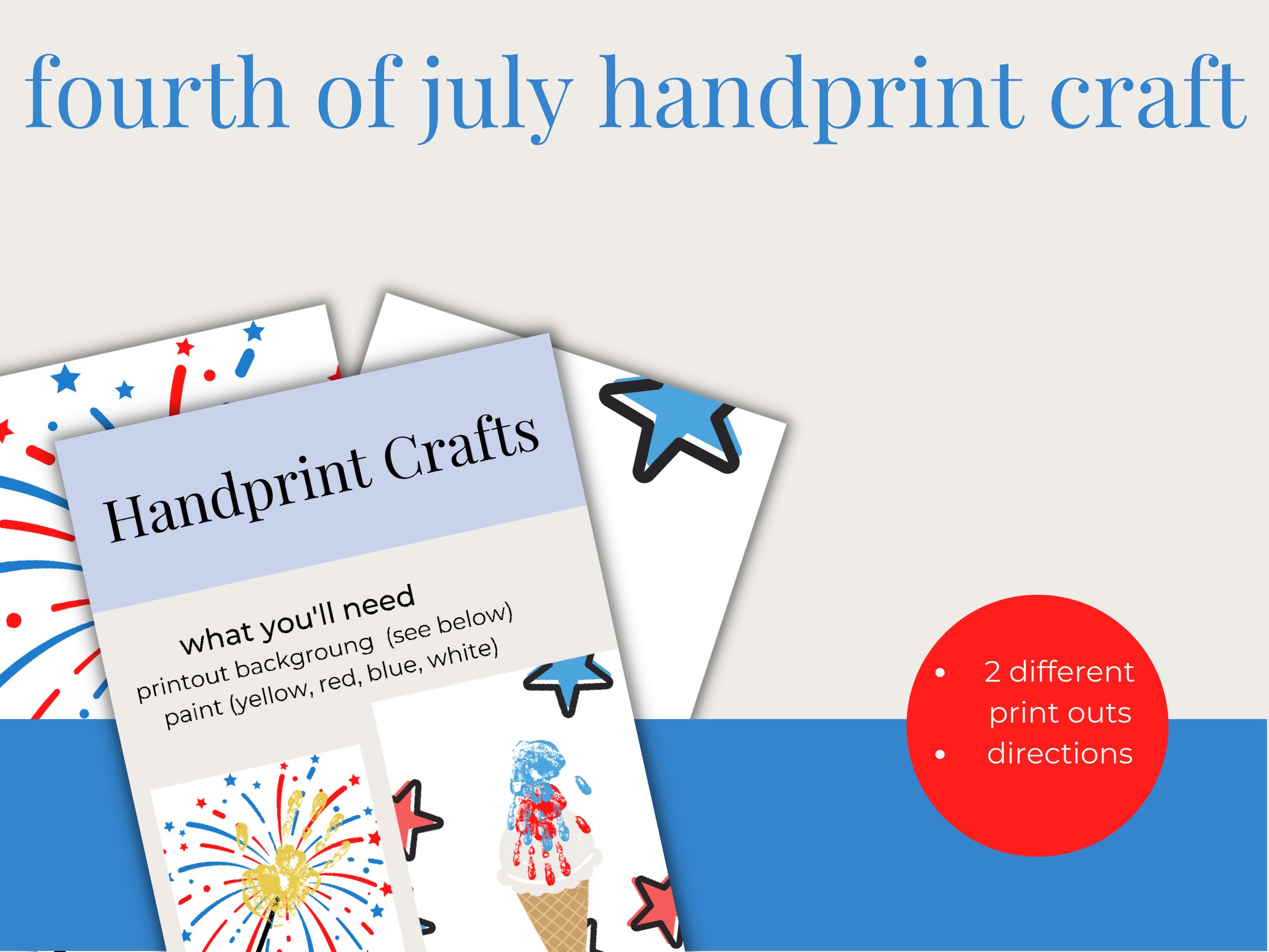 Summer Handprint Craft Summer Craft for Kids Summer Art Prek Kindgarten ...