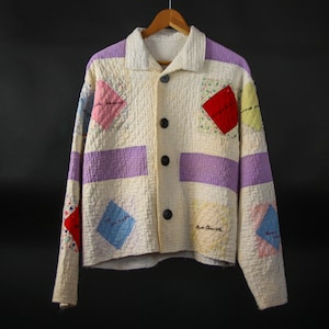 Antique Friendship Quilt Handmade Boxy Gardening Cropped Patchwork ...