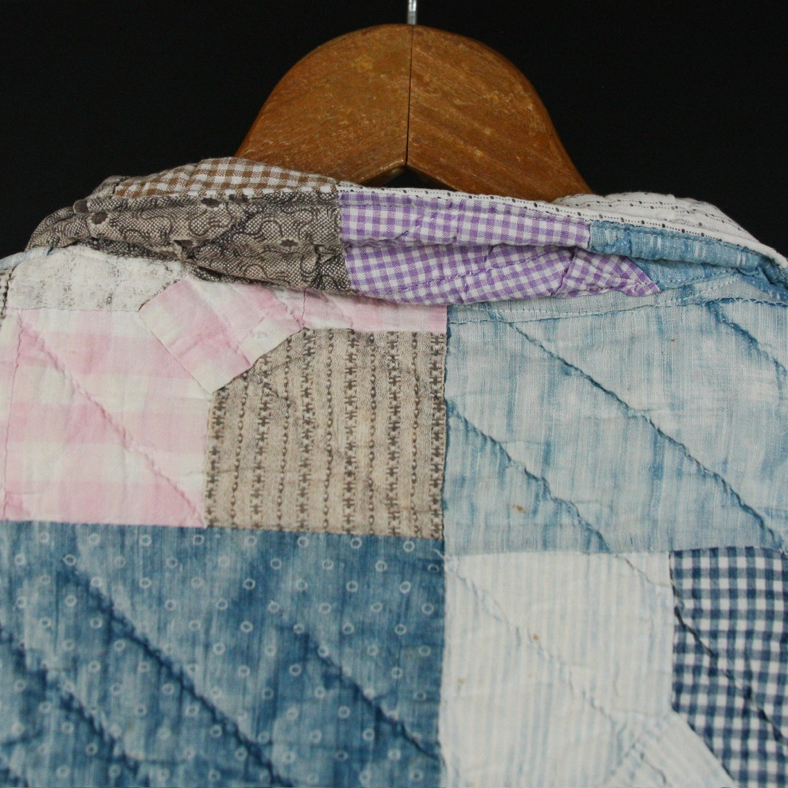One of a Kind Bode Cotton Bow Tie Quilt Top Handmade Boxy Mechanic ...