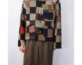 Antique Friendship Quilt Handmade Boxy Gardening Cropped Patchwork ...