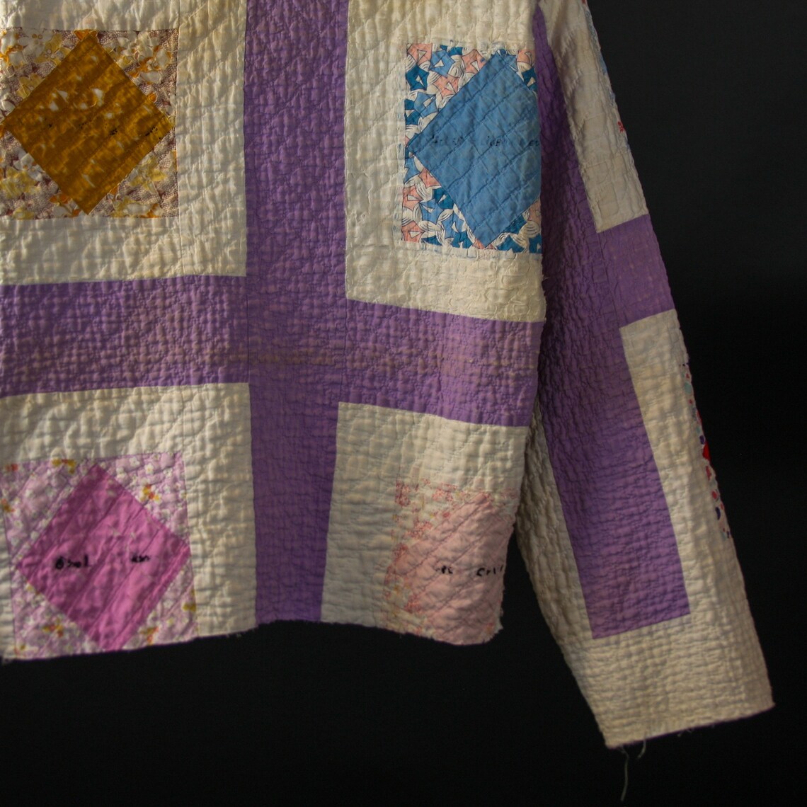 Antique Friendship Quilt Handmade Boxy Gardening Cropped Patchwork ...