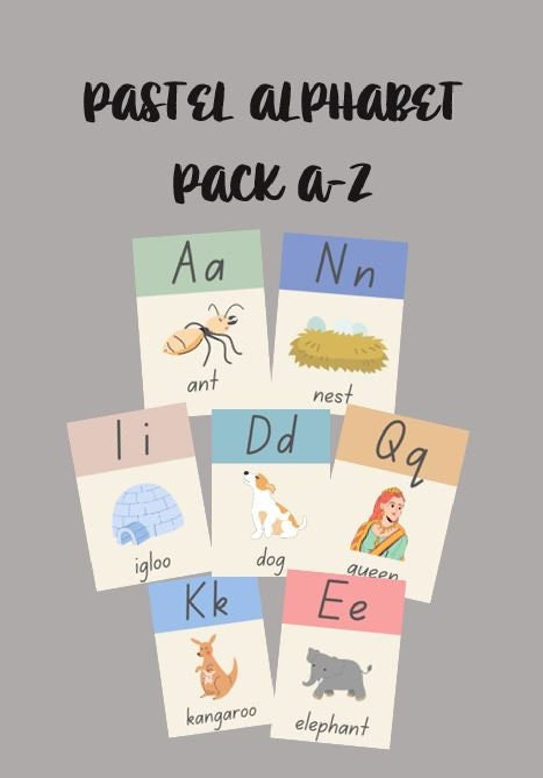 Pastel Alphabet Posters A-Z - Etsy