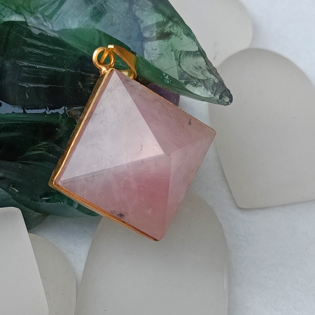 Handmade Pyramid Pendant / Unique Pyramid Pendant / Rose Quartz ...