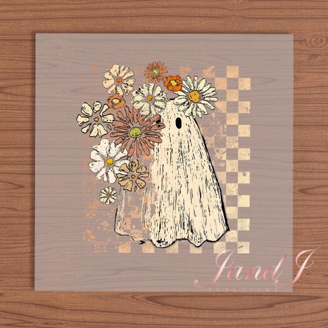 Ghost Floral Checker, Fall Vibes, Fall Autumn, DTF Transfers Ready to ...