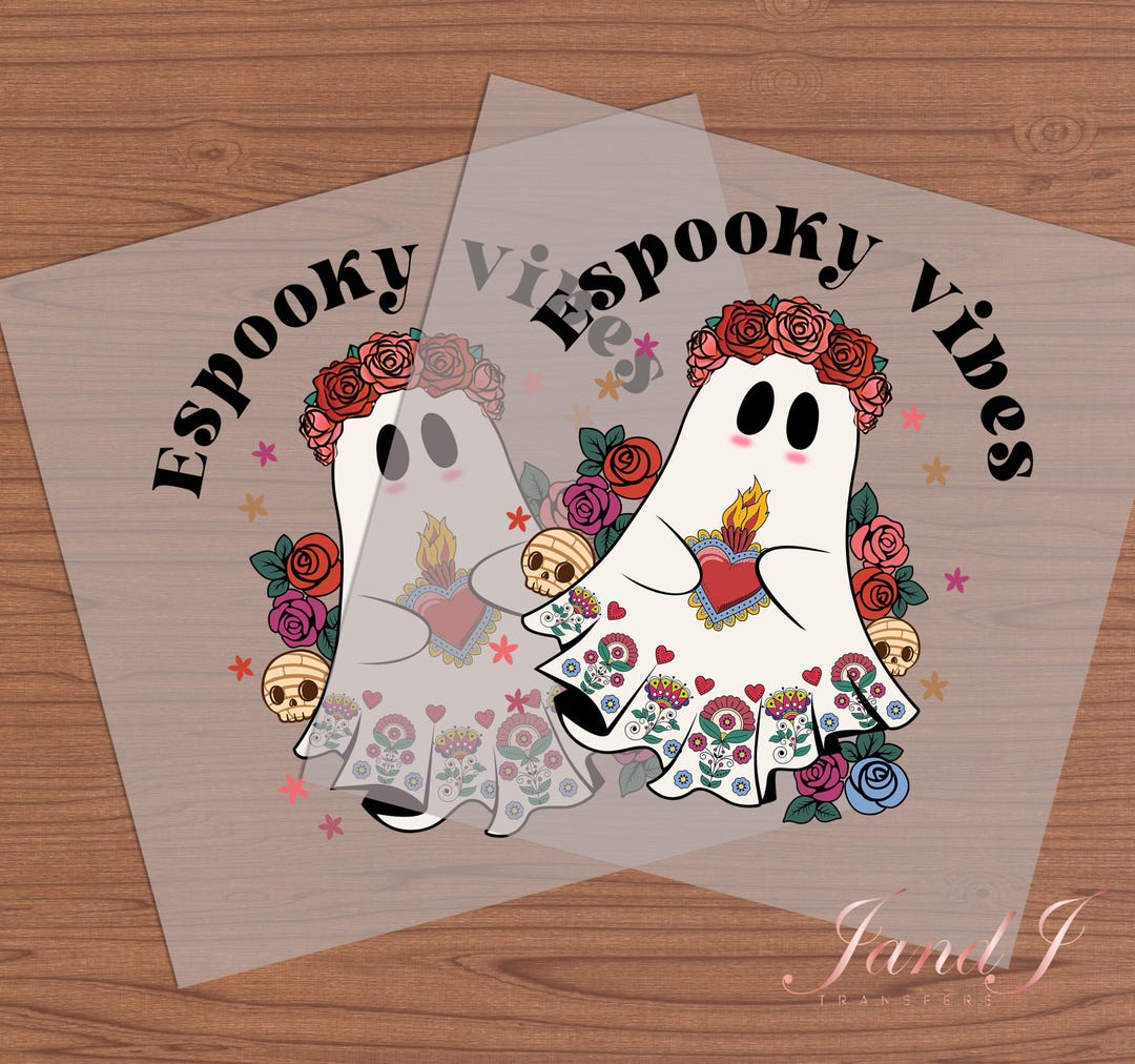 Espooky Vibes Halloween Ghost DTF Transfers Ready to Press, Direct to Film Transfer, DTF Prints ...