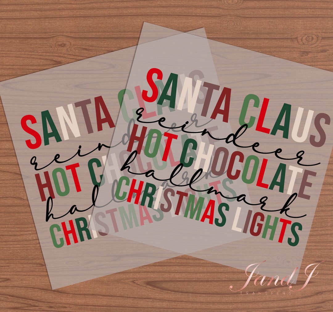 Santa Claus Christmas DTF Transfers Ready to Press, Direct to Film ...