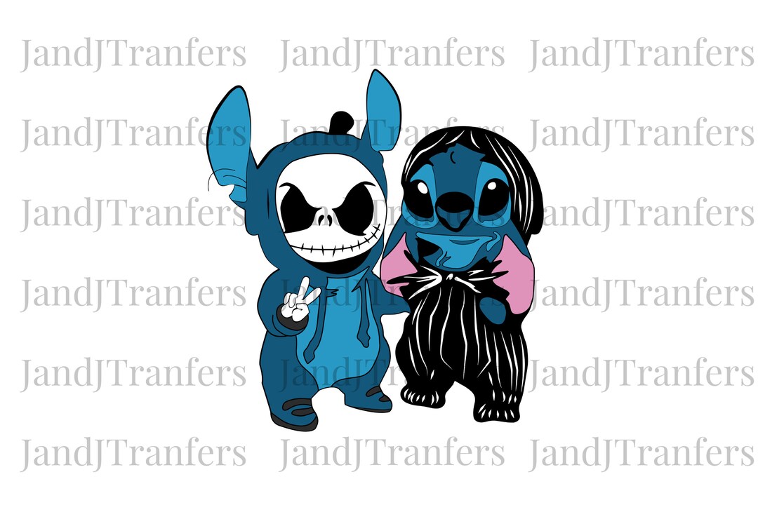 Stitch and Jack Skellington Christmas DTF Transfers Ready to - Etsy