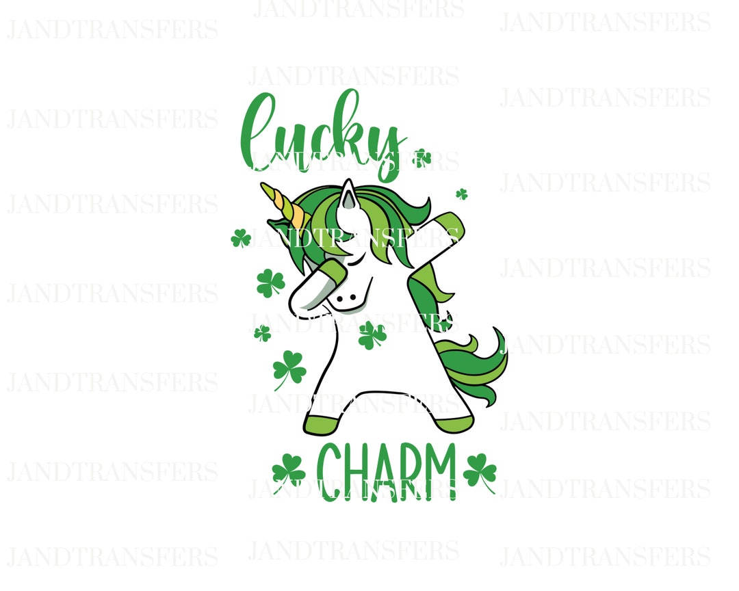 Lucky Charm Unicorn Patricks Day Clover St Patricks Day DTF Transfers ...