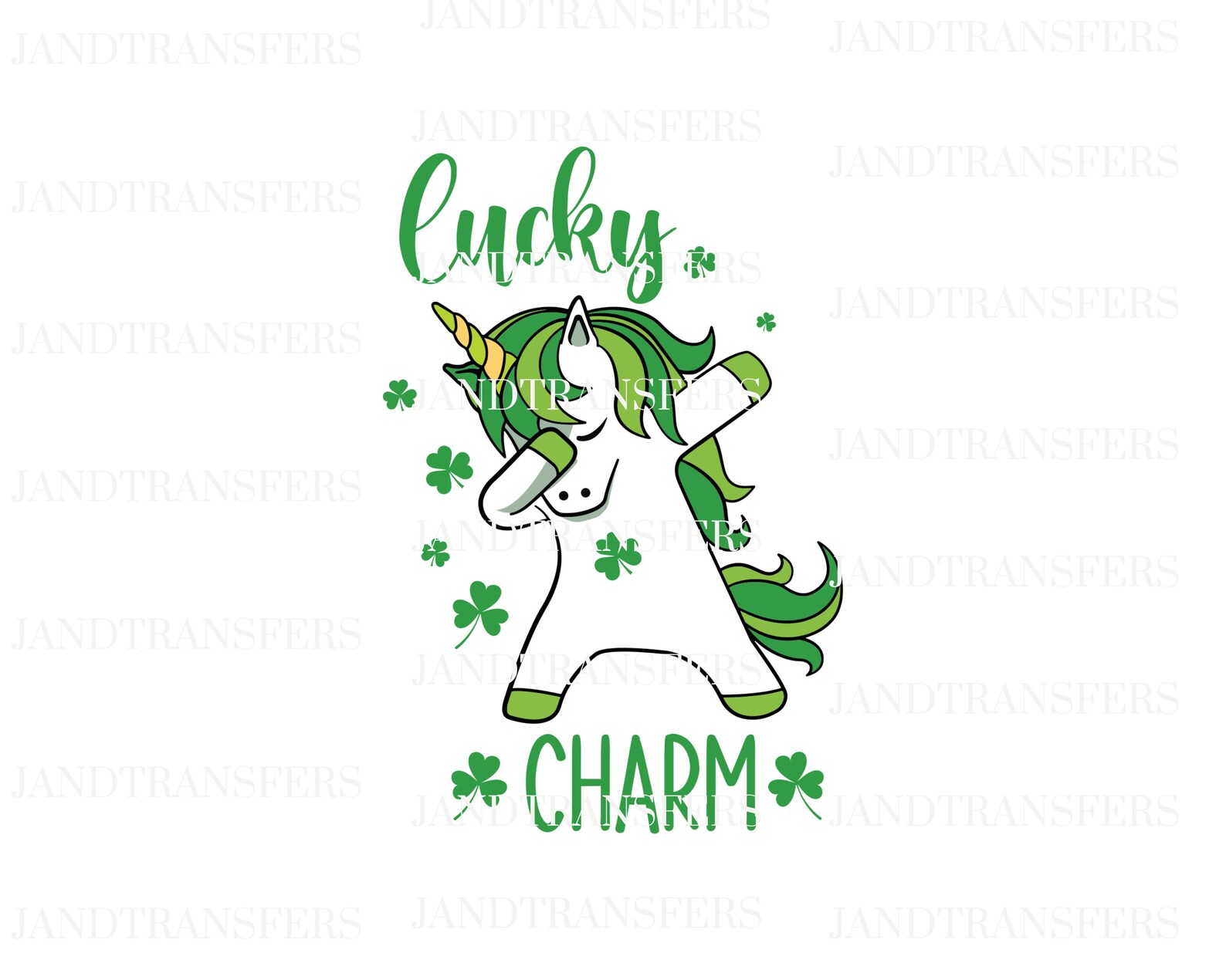 Lucky Charm Unicorn Patrick’s Day Clover St Patrick’s Day DTF Transfers ...