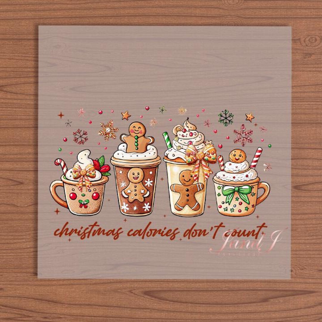 Gingerbread Coffee Latte DTF Transfers Ready to Press, Direct to Film ...
