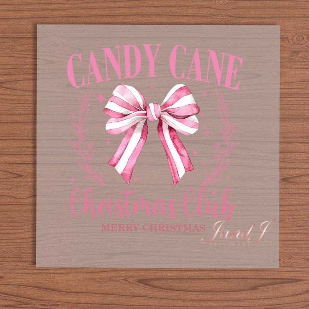 Candy Cane Christmas Club DTF Transfers Ready to Press, Direct to Film ...