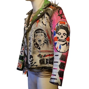Awesome Zombie Vintage Leather Punk Rock Motorbike Motorcycle Jacket ...