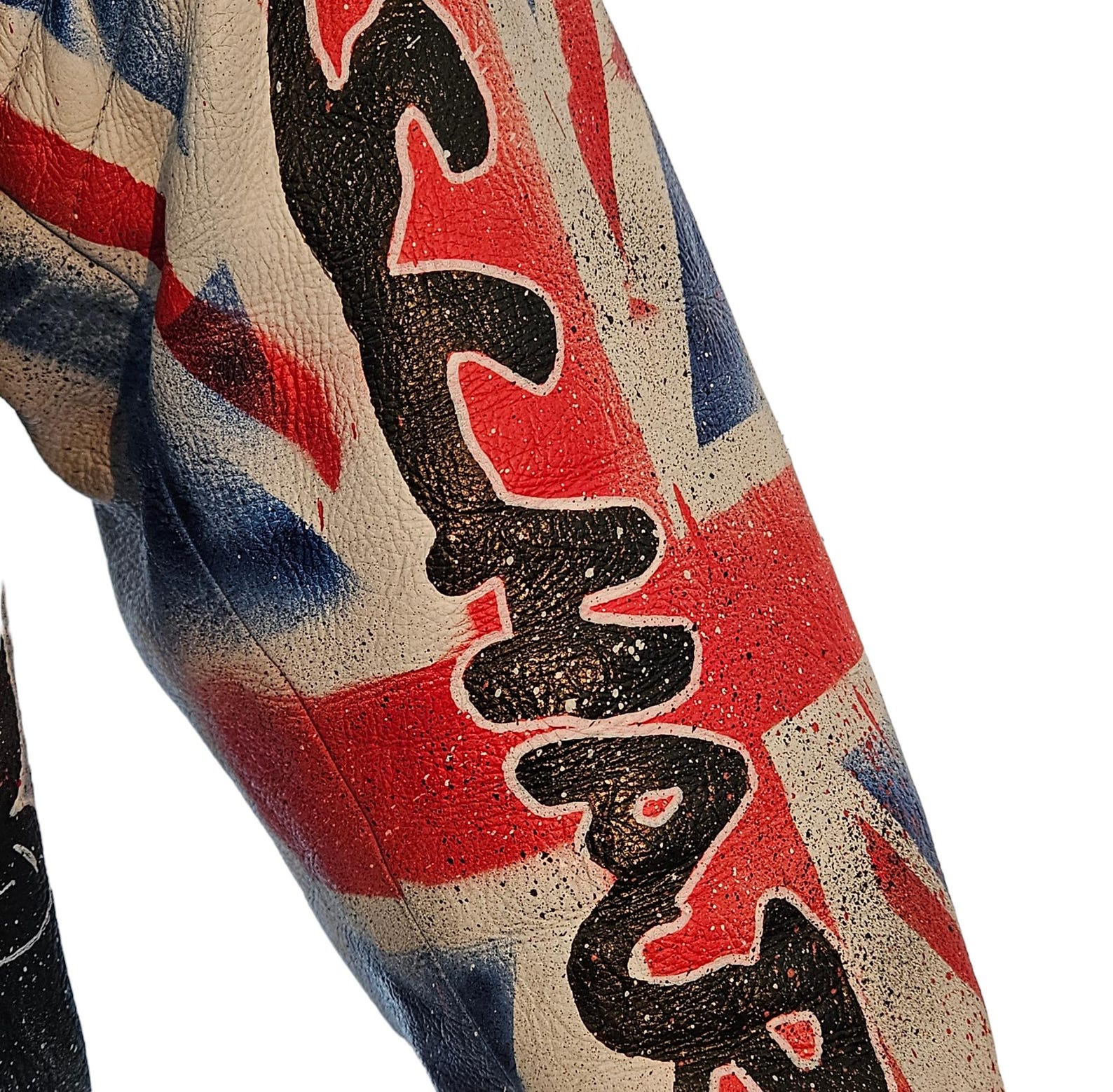 Vintage Leather Punk Rock Motorbike Motorcycle Jacket Bespoke Painted ...