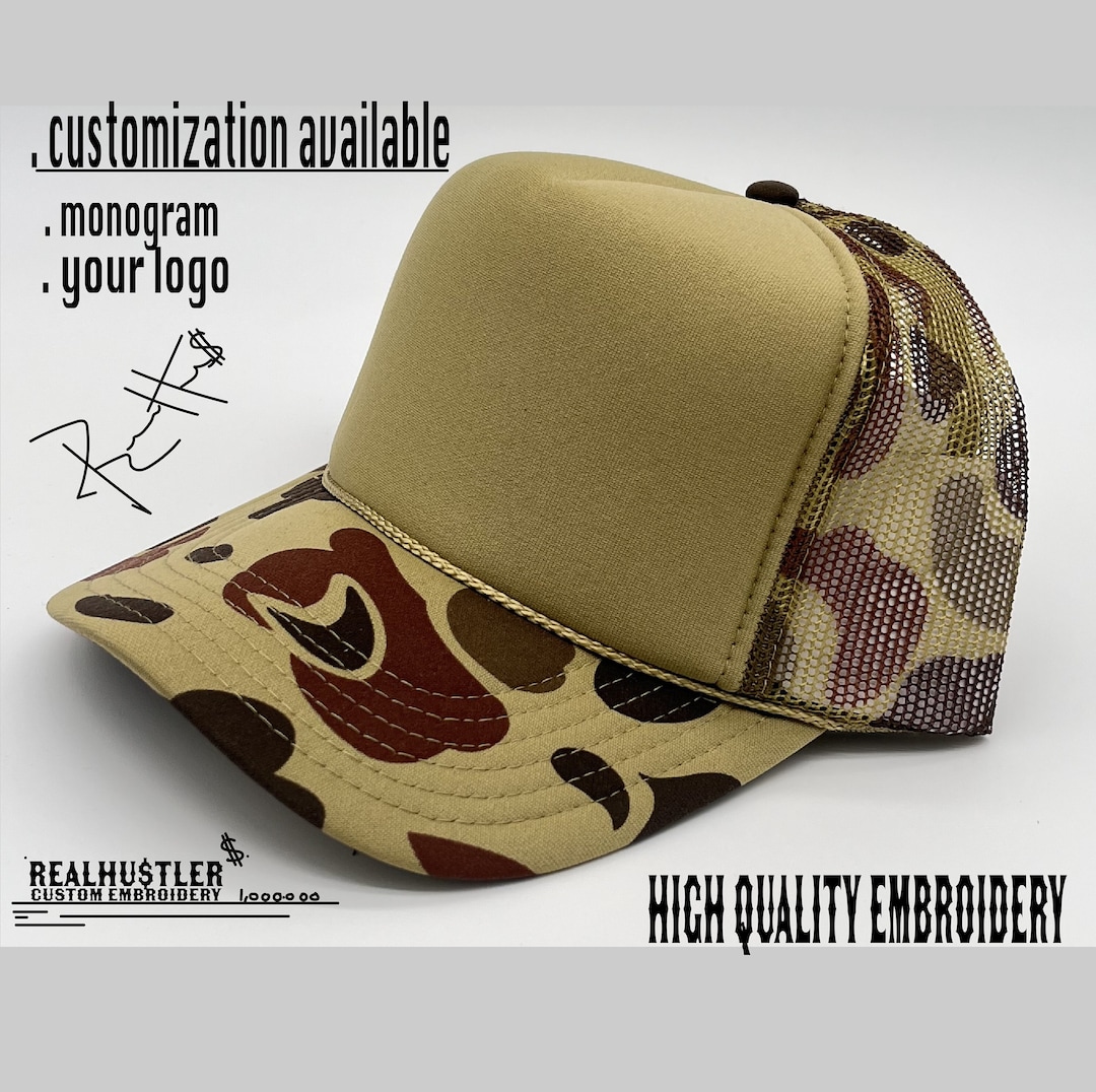That Camo Trucker Hat. Customization Available/ Monogram - Etsy