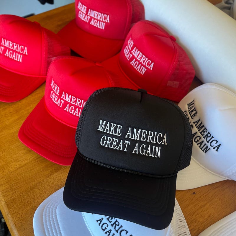 Trump Black Maga Hat - Etsy