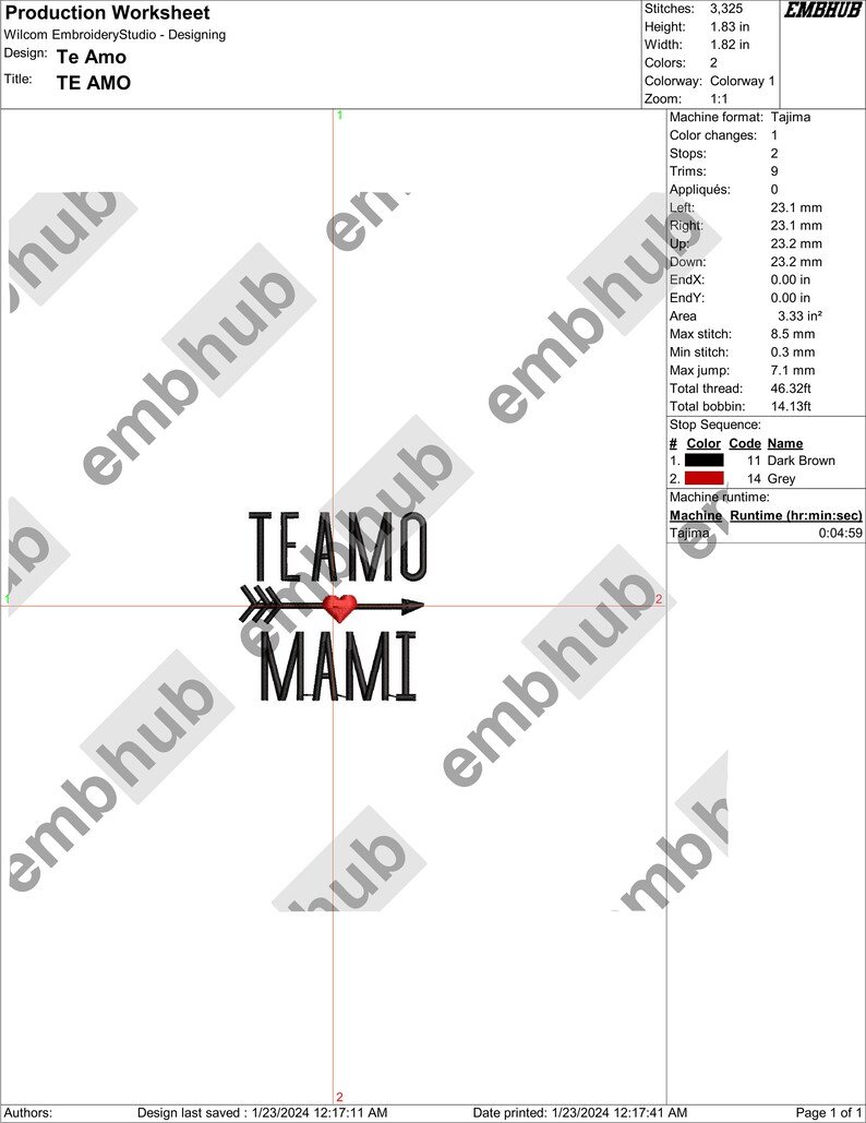 Te Amo Mami Digitized Embroidery File Instant Download - Etsy