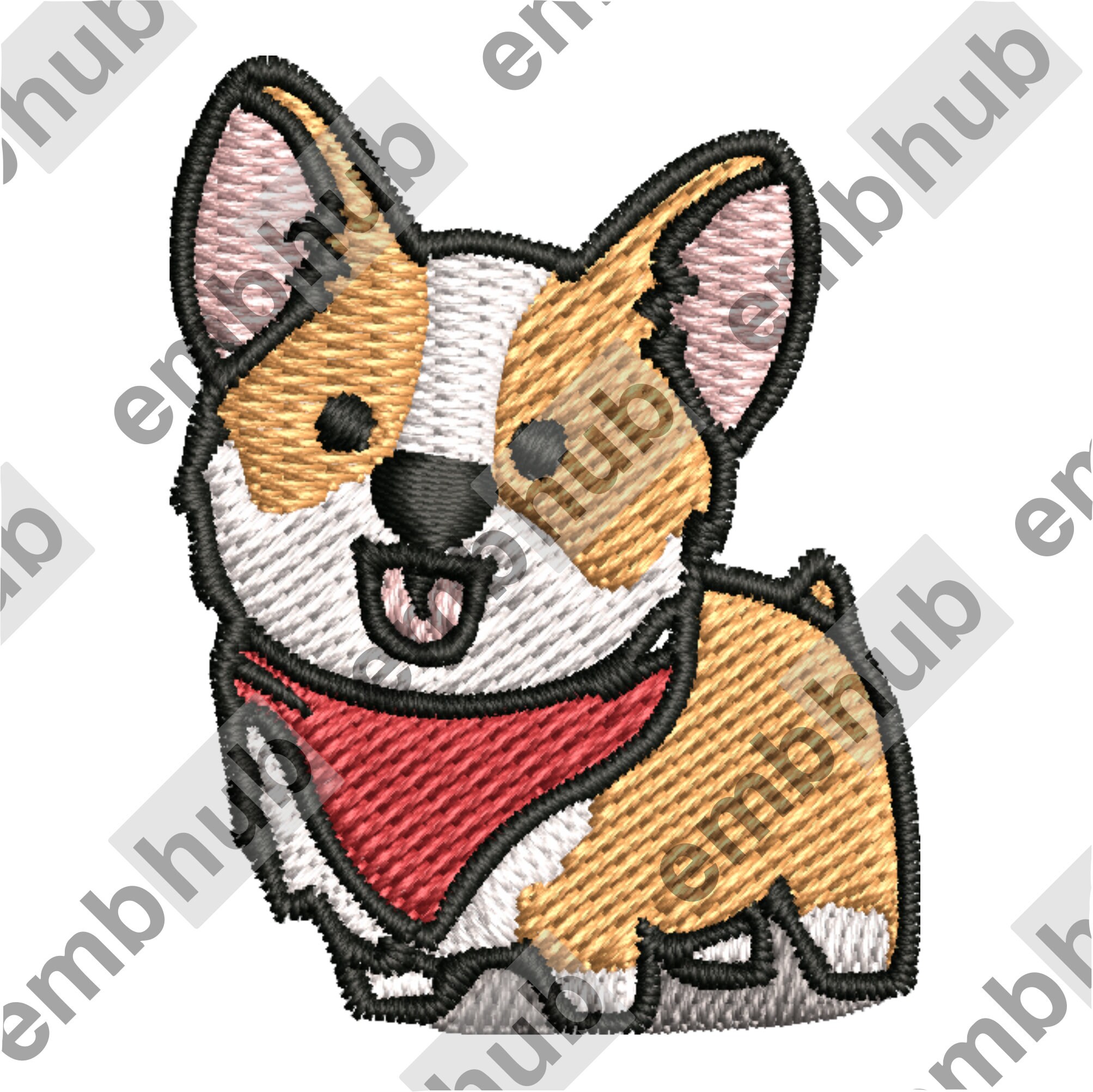 Corgi Digitized Embroidery File - Etsy