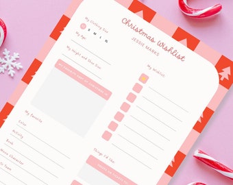 Kids Christmas Wish List, Printable Gift Wish List, Childrens X-mas Wish List, Kids Holiday Wish ...