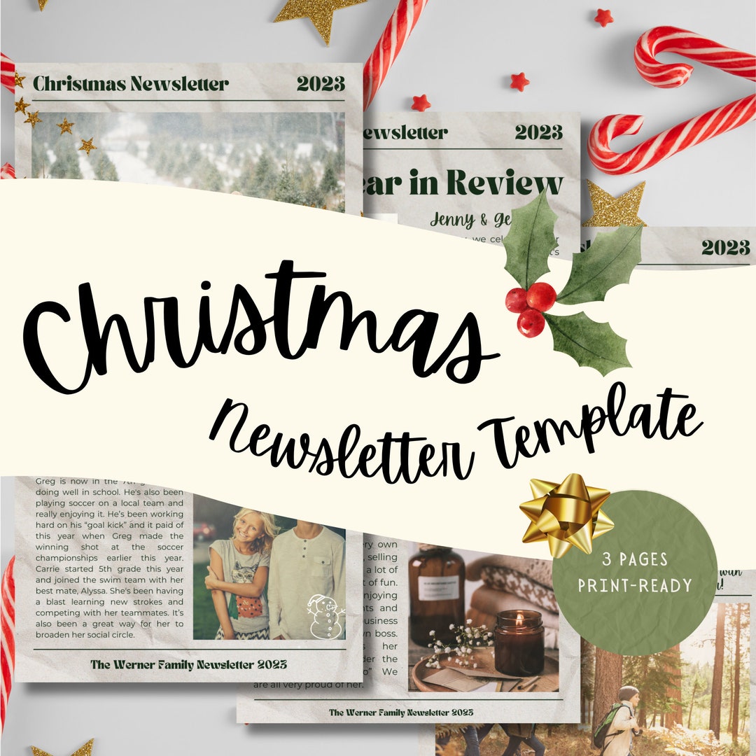 Christmas Family Newsletter Template | Unique Christmas Card Christmas ...