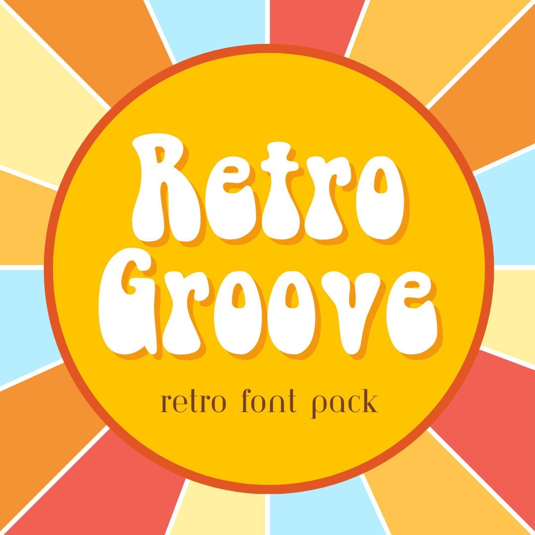 Hippy Font Pack Fonts SVG Groovy Font Pack Bubble Font - Etsy