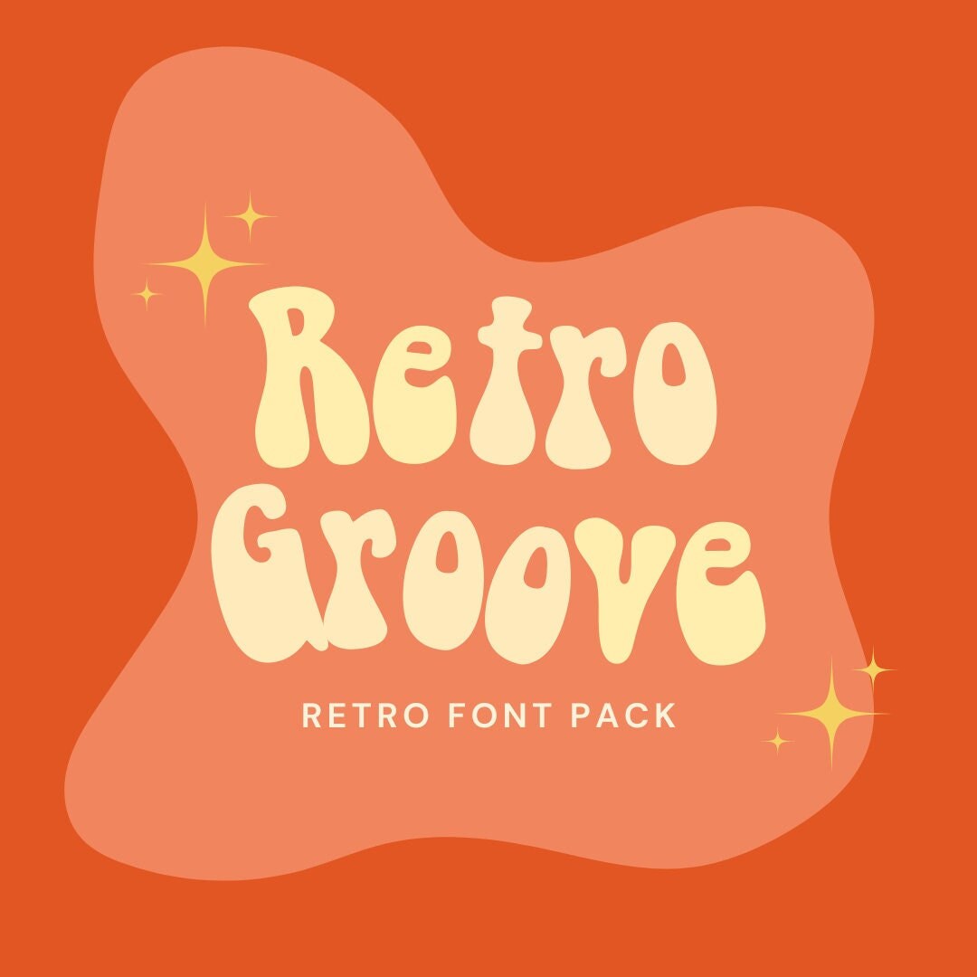 Retro Font Pack Fonts SVG Groovy Font Pack Bubble Font - Etsy