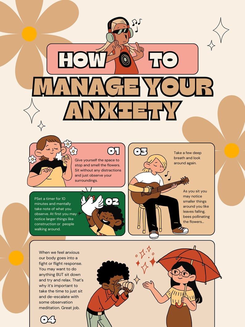Anxiety Relief Poster, Mental Health Posters, Digital Mental Health ...