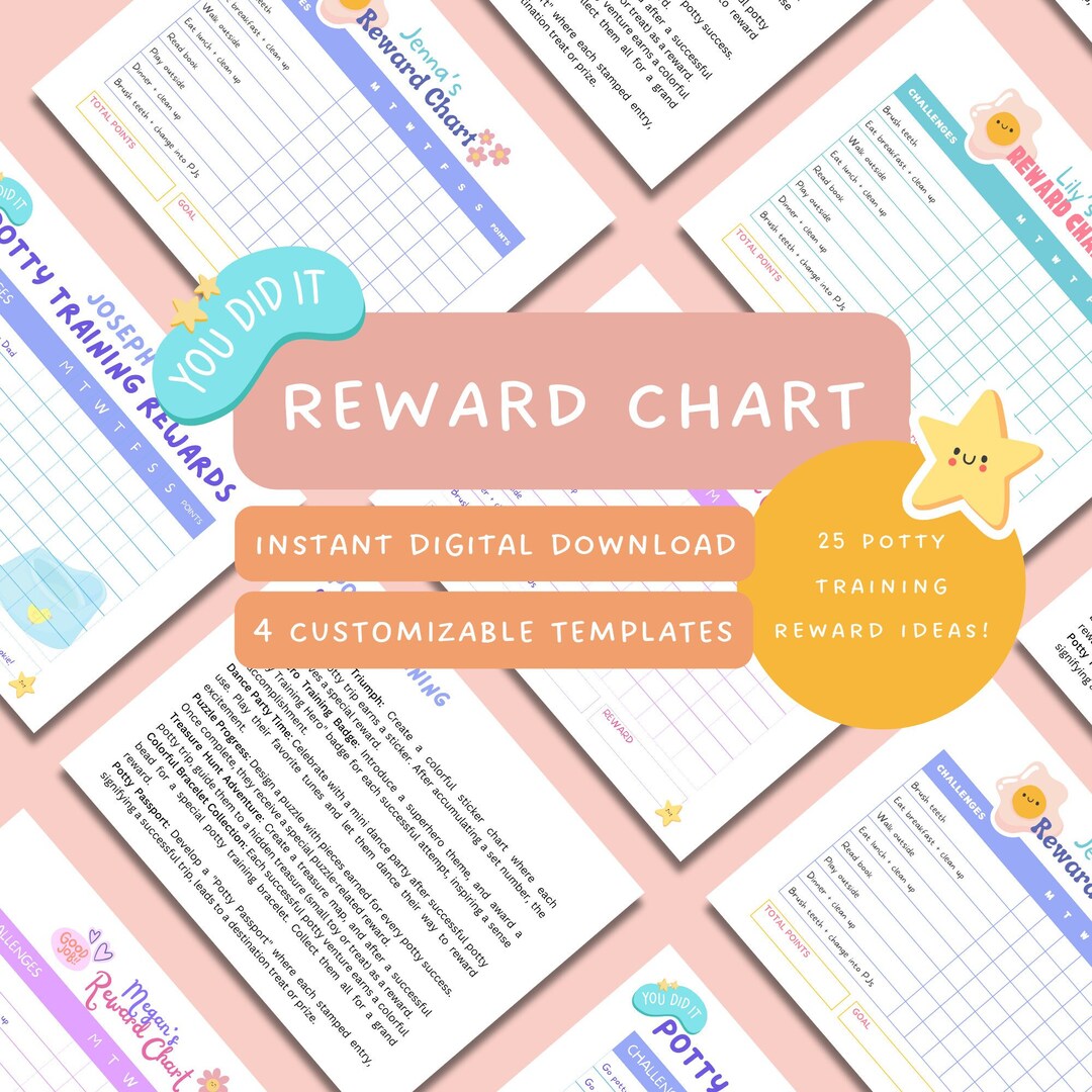 Reward Chart, Chore Chart Reward, Reward Chart for Kids, Children's ...