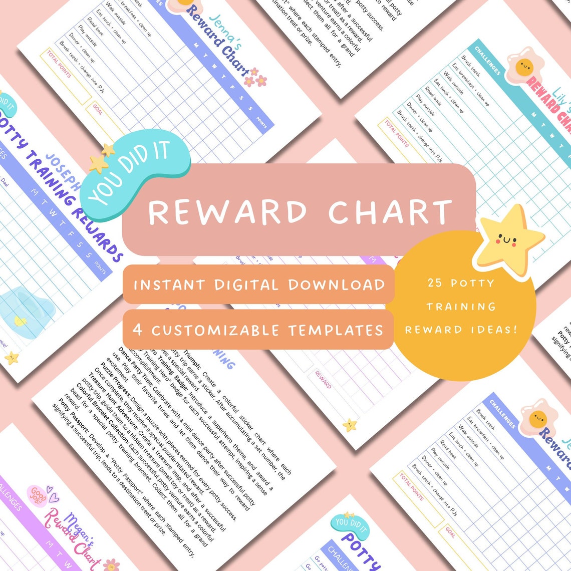 Reward Chart for Toddler Chore Chart Reward Reward Chart for - Etsy