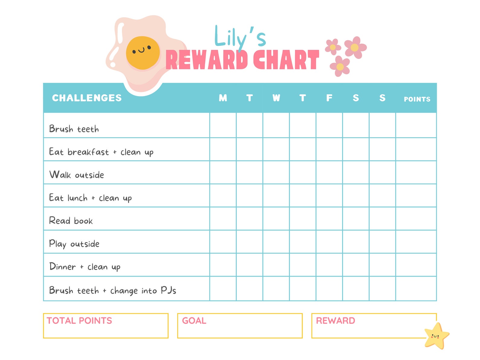 Potty Training Reward Ideas Children's Reward Chart - Etsy