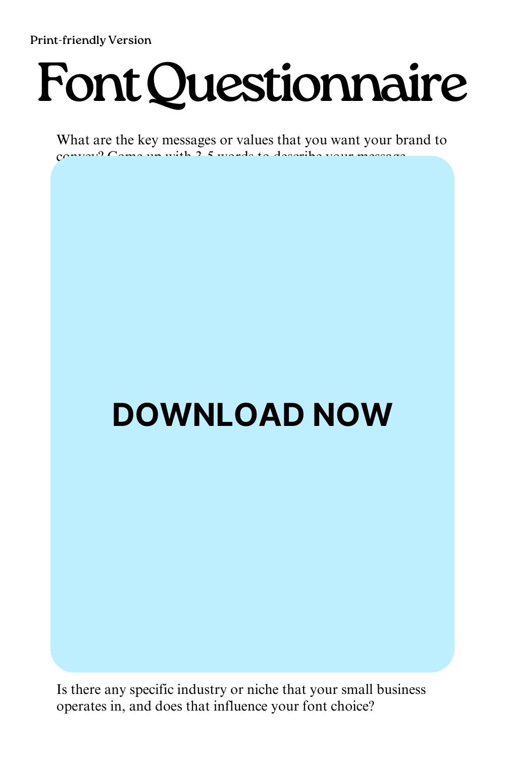 Choosing a Font Questionnaire, Find the Perfect Font, Font Pack, Small ...