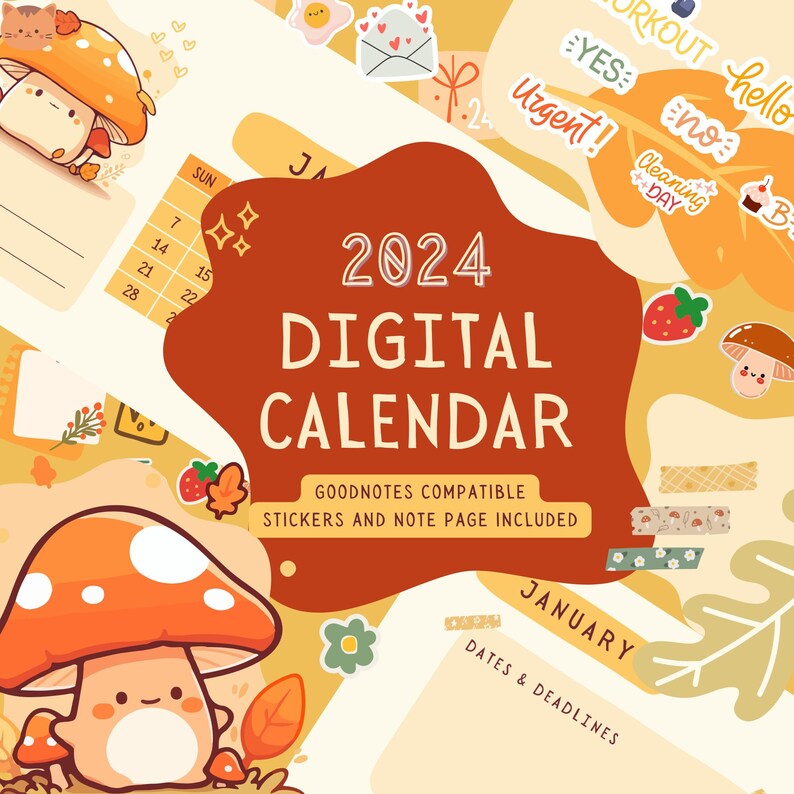 2024 Planner, Monthly Digital Planner, Goodnotes Template, iPad Planner ...