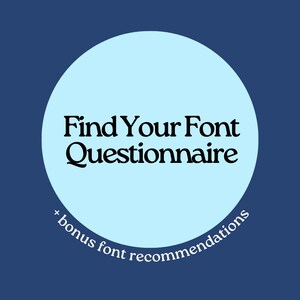 Choosing a Font Questionnaire, Find the Perfect Font, Font Pack, Small ...