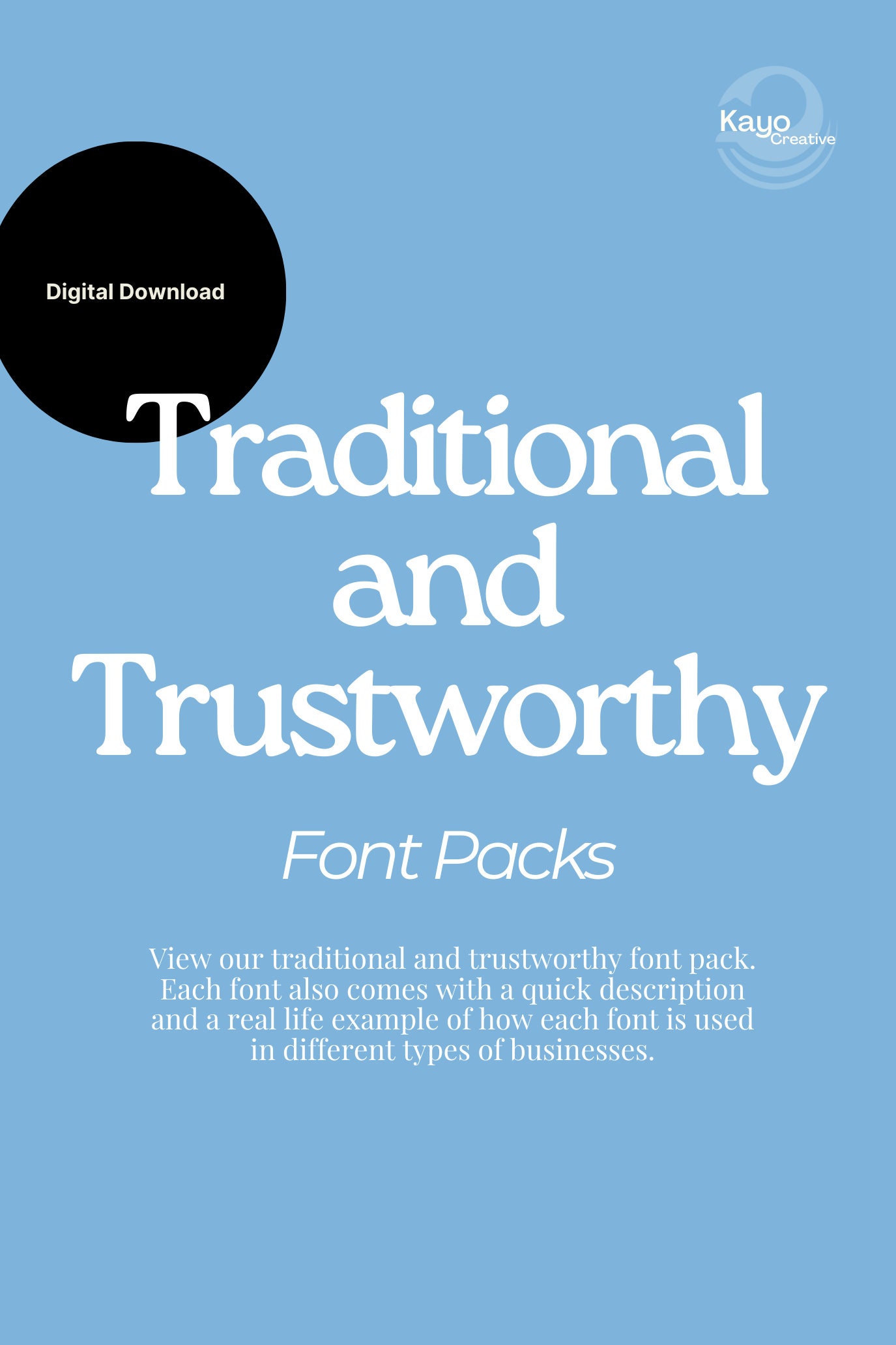Digital Font Pack Traditional and Trustworthy Fonts Choose a - Etsy