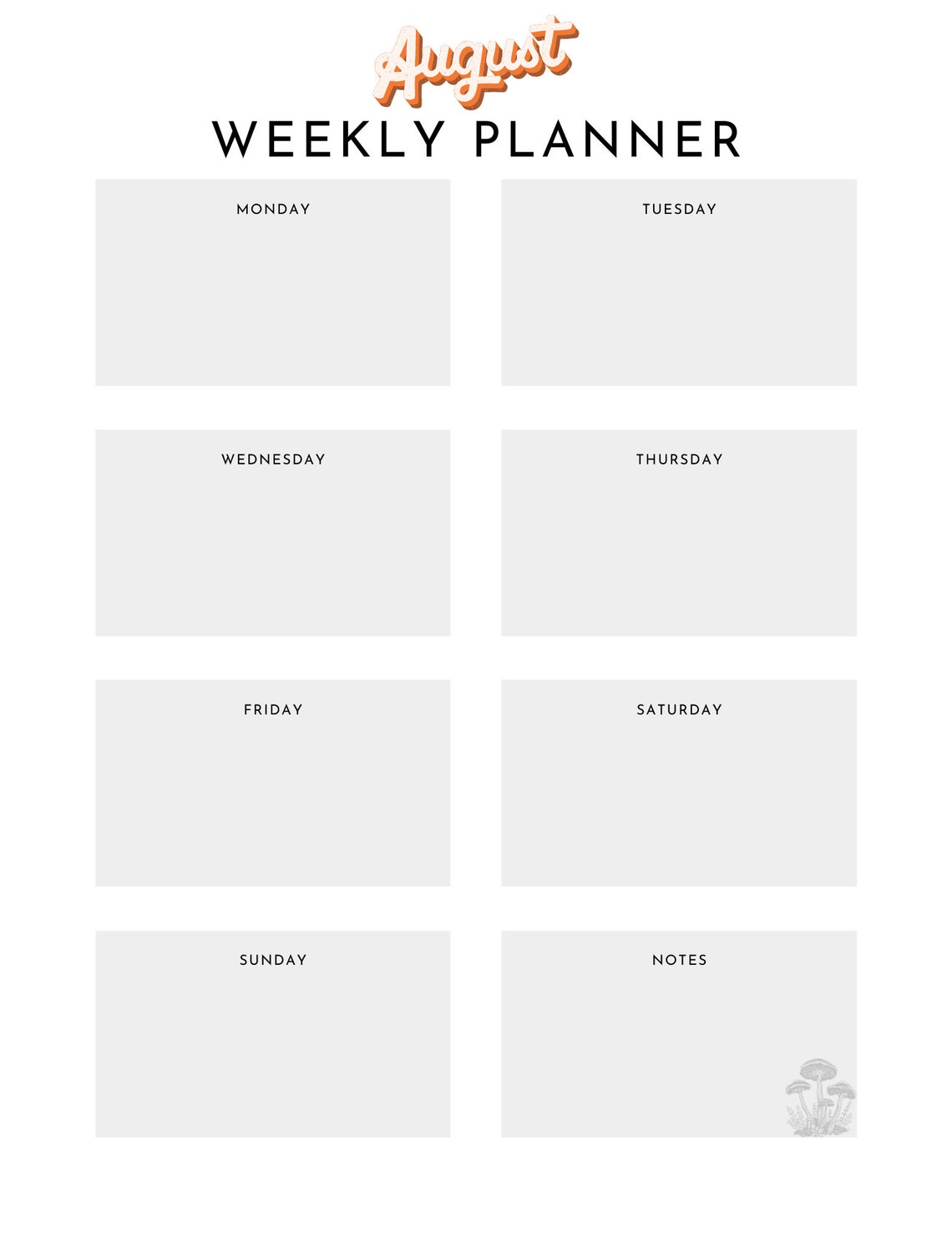 August Digital Planner, Goodnotes Planner, Daily Planner, Weekly ...