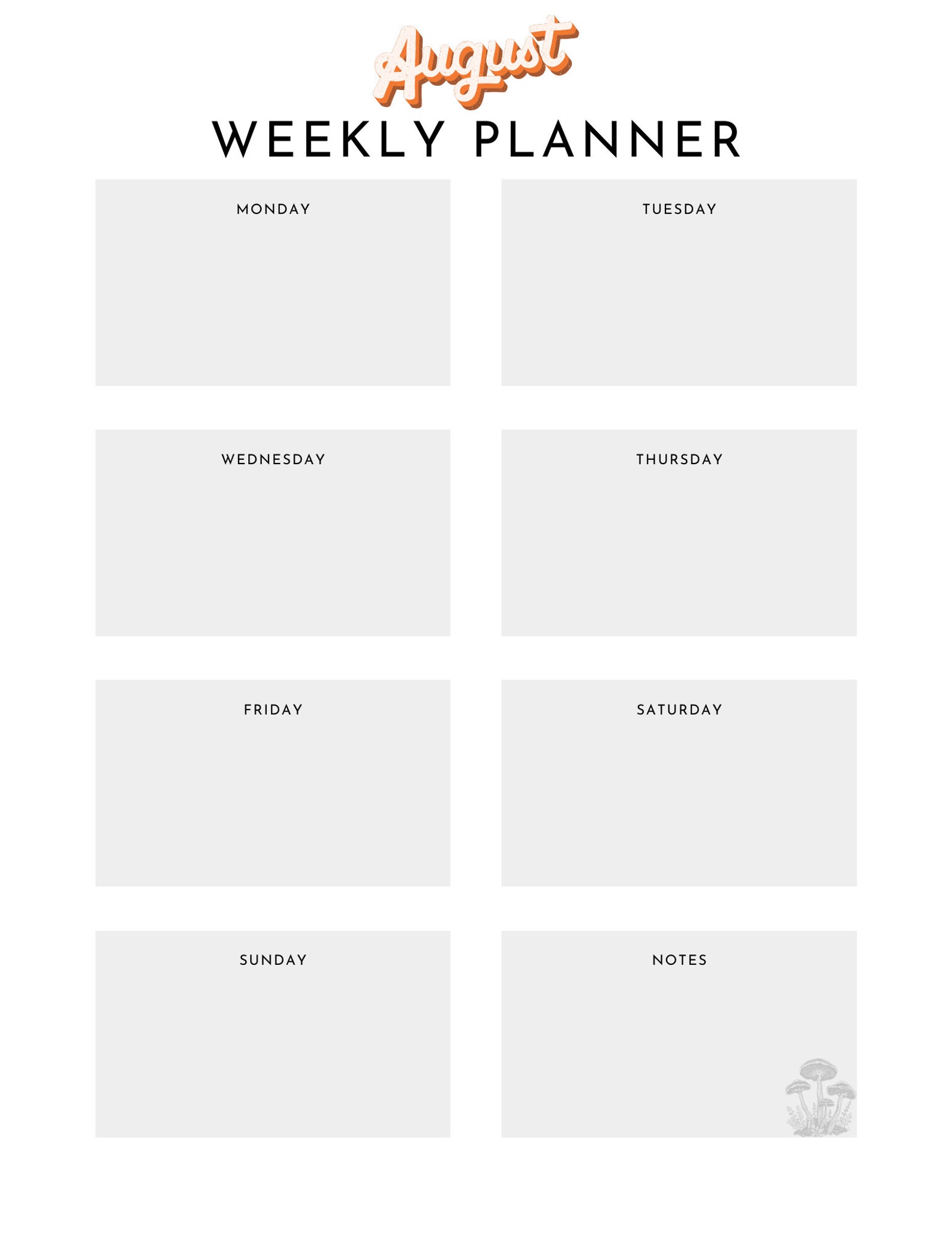 August Digital Planner, Goodnotes Planner, Daily Planner, Weekly ...