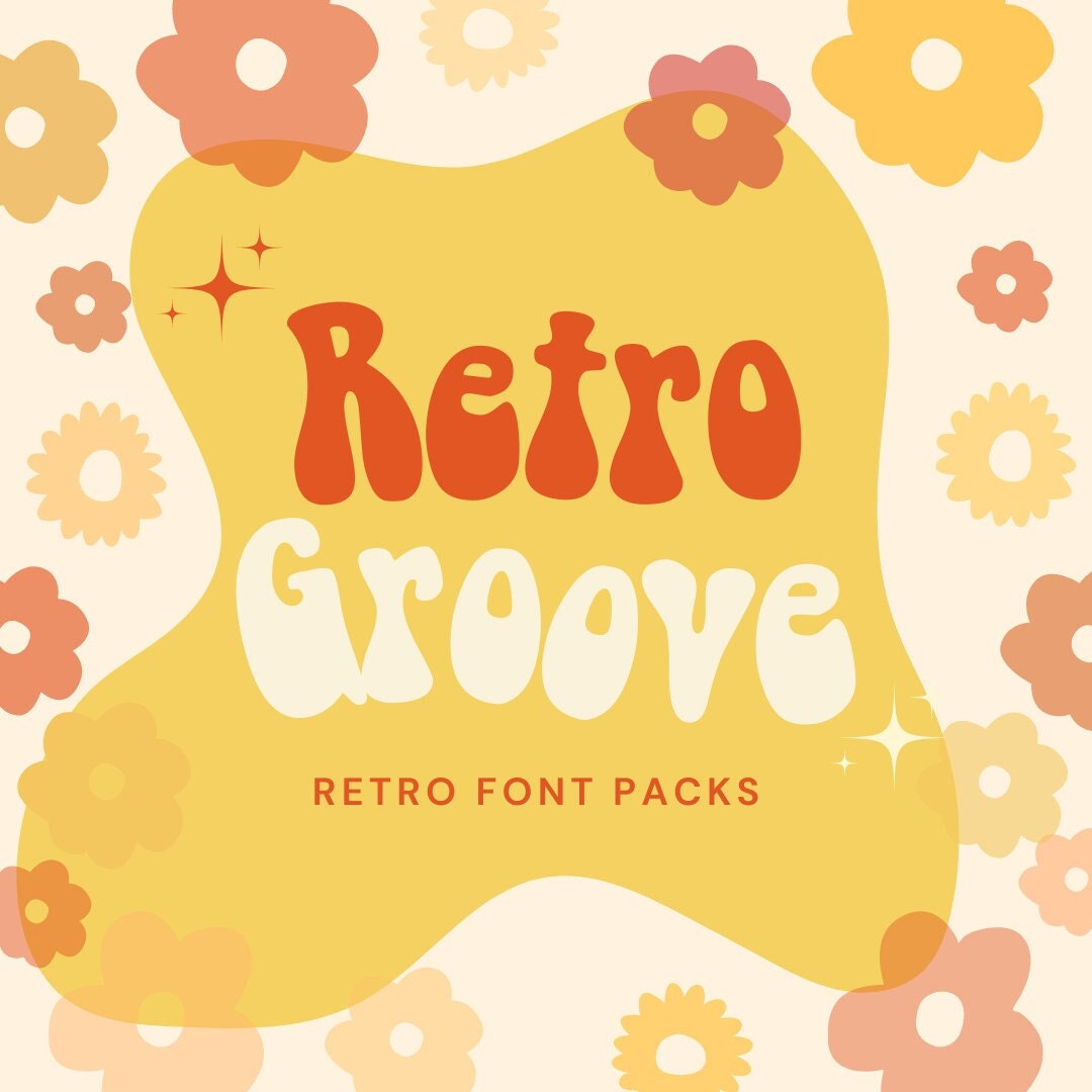 Retro Font Pack | Fonts SVG | Groovy Font Pack | Bubble Font Pack ...