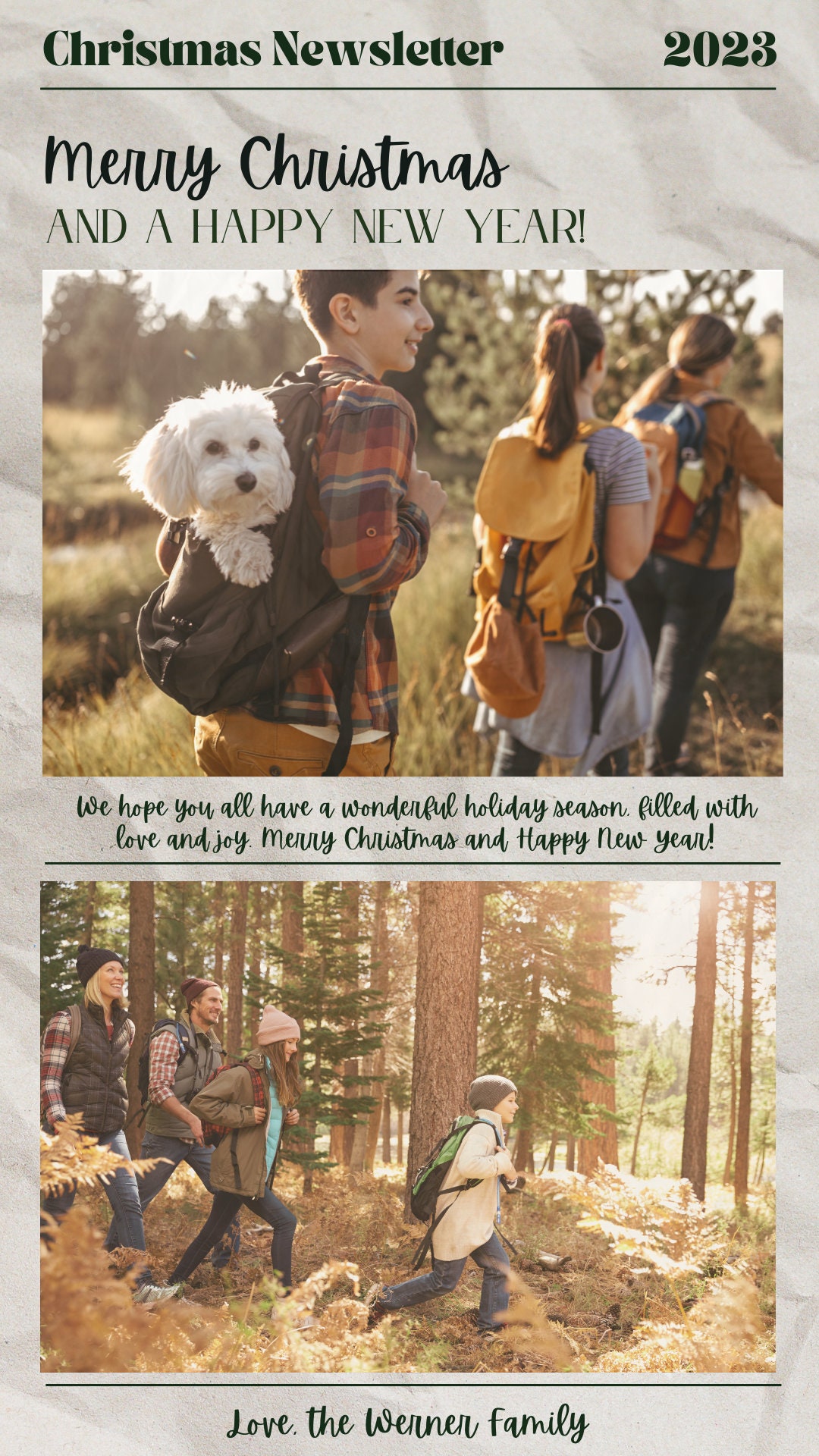 Christmas Newsletter Template for Canva Holiday Family Newsletter Year ...