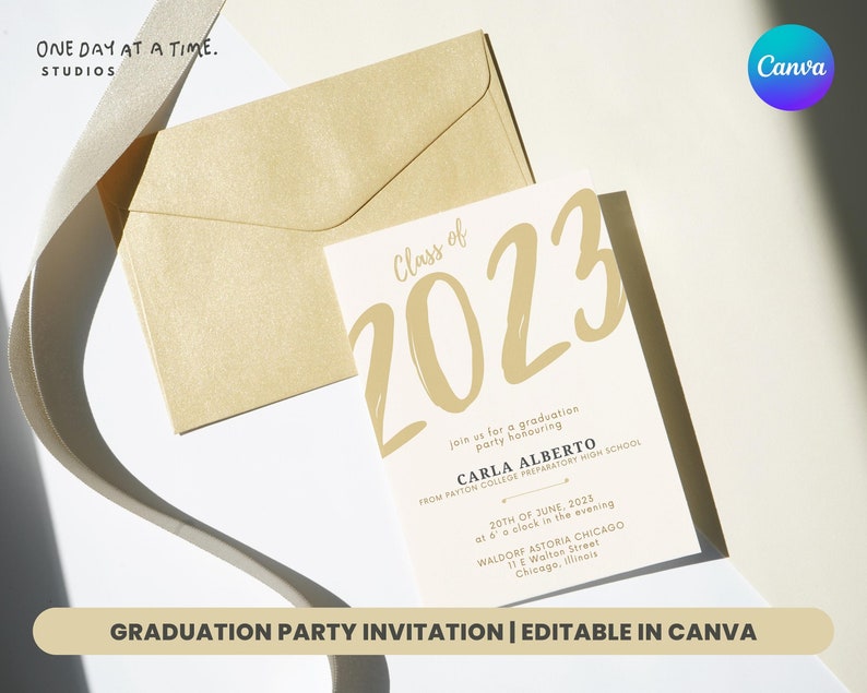 Elegant and Modern Graduation Party Invitation Editable in - Etsy