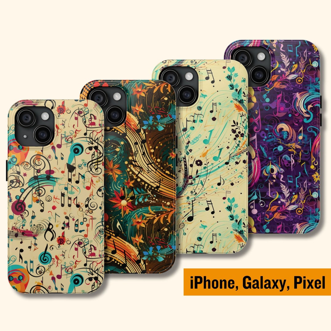 Musical Notes Phone Case for iPhone Google Pixel Samsung Galaxy, Tough ...