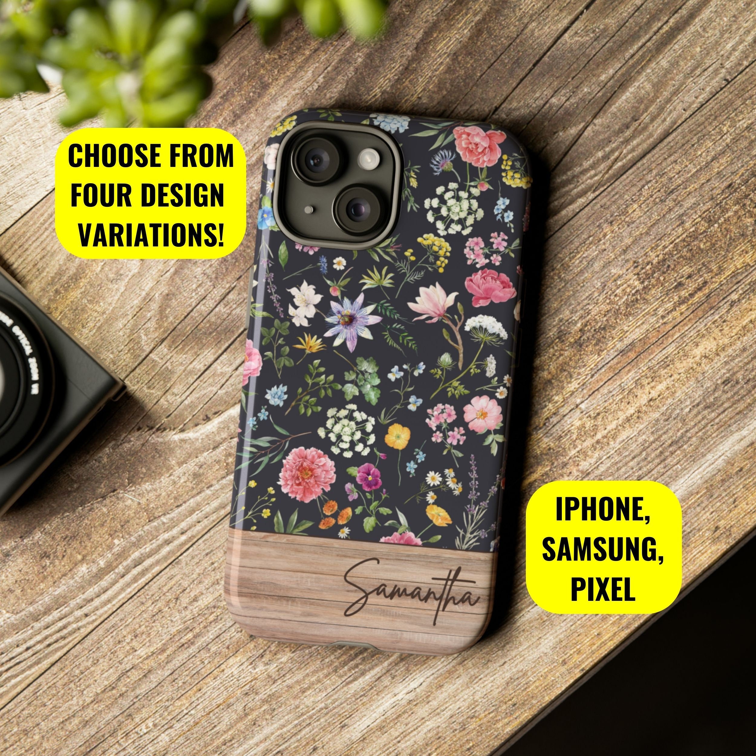Personalized Watercolor Flowers Phone Case for iPhone Samsung Galaxy ...
