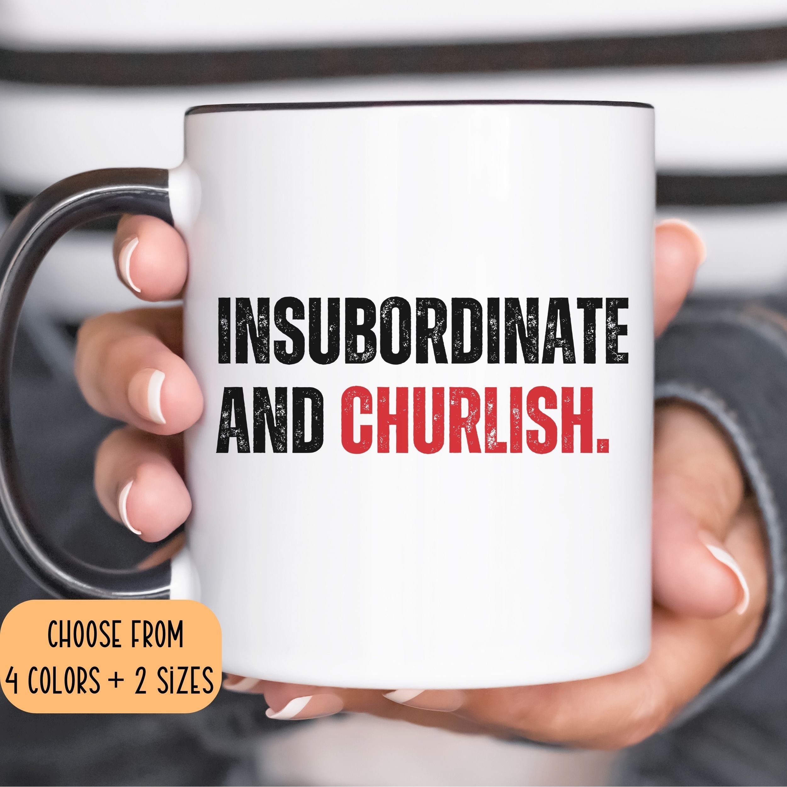 Insubordinate and Churlish Mug,funny Mens Mug,funny Womens Mug,funny ...
