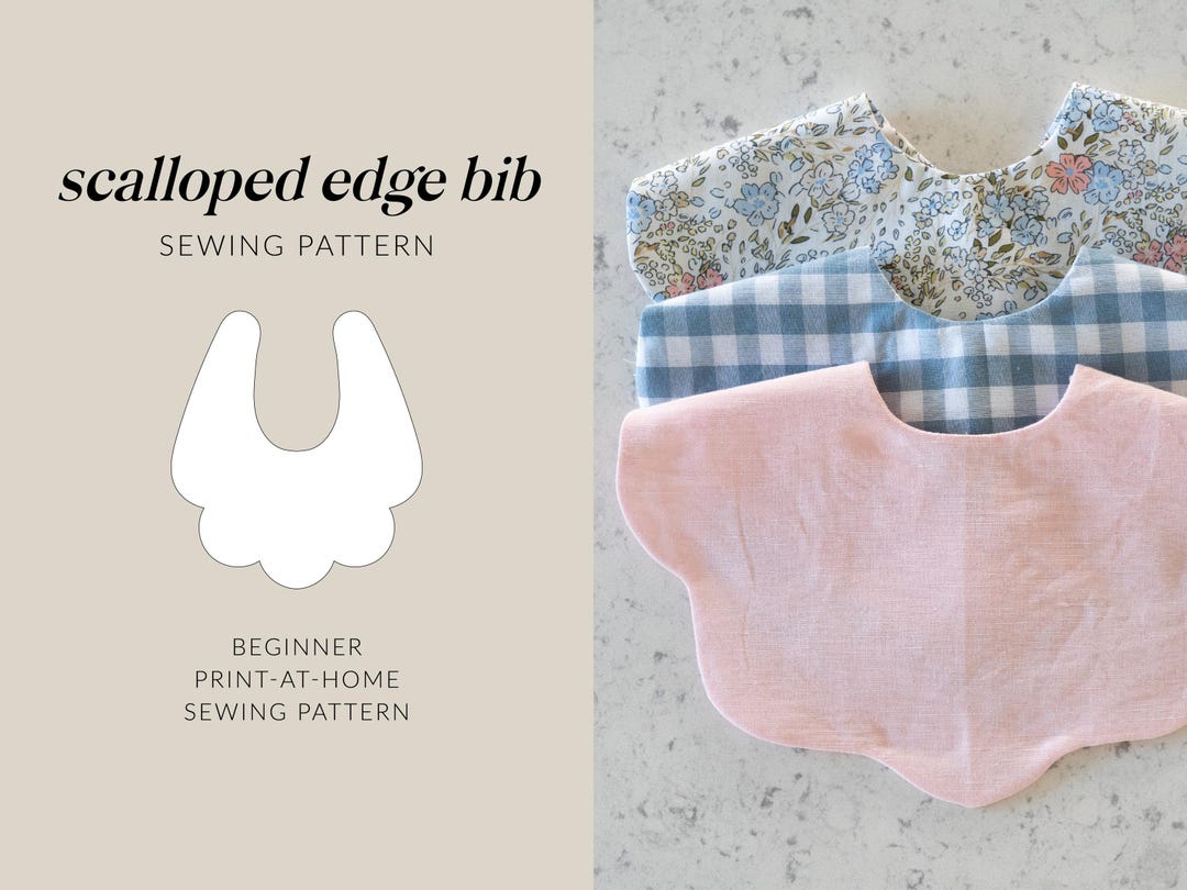 Scalloped Edge Bib Sewing Pattern | Baby Bib PDF | Beginner Friendly - Etsy