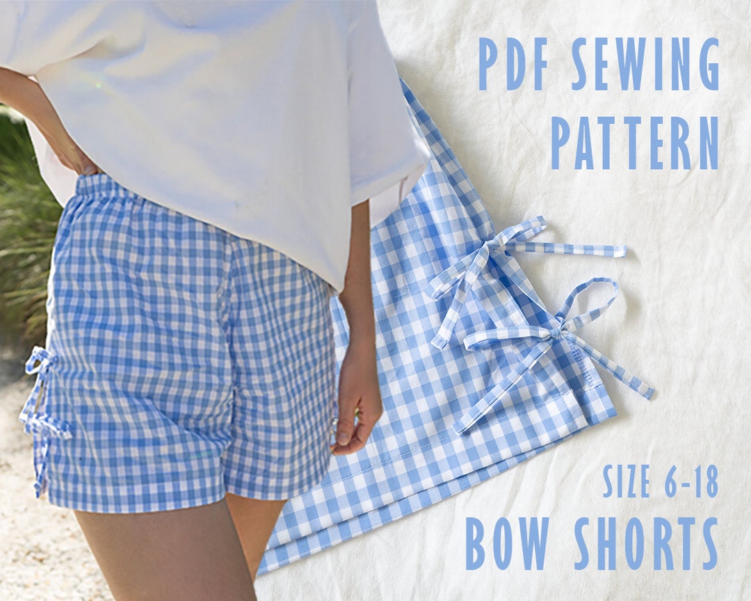 Bow Boxer Shorts PDF Sewing Pattern AU 6-18 Beginner Friendly Print-at ...