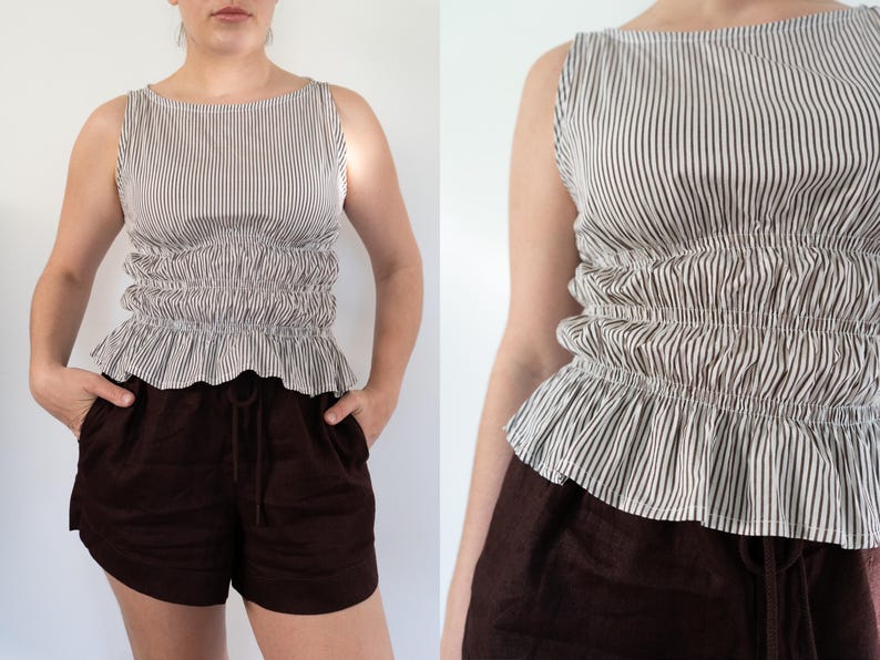 June Shirred Top | PDF Sewing Pattern | XS-XXL - Etsy